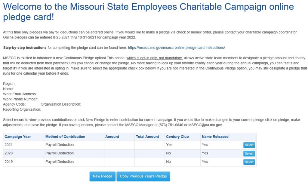 Online Pledge Card Instructions – MSECC